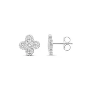 SHYMI Flower Stud Earrings - Silver