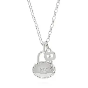 Côté Caché Lock & Key Chain Necklace - Silver