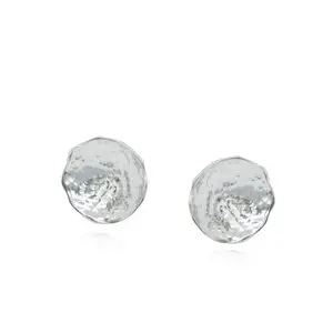 MOUNIR LONDON Hammered Stud Earrings - Silver