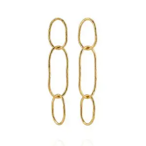 JAREDJAMIN Shackle Link Dangle Post Earrings - Gold
