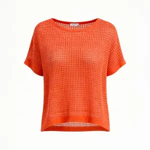 Haris Cotton Knitted Batwing Blouse With Lurex Thread