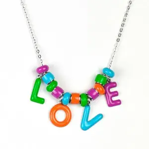 PINNOLE Love Monogram Charm Necklace - Blue