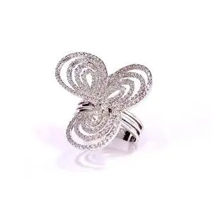 MINERALGEMS ✩ STUDIO Clover Ring With Cubic Zirconia - Silver