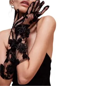 HIGH HEEL JUNGLE BY KATHRYN EISMAN Dahlia Opera Gloves - Black
