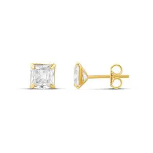 SHYMI Square Prong-set Mini Stud Earrings - Gold
