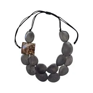 SHAMUK Tagua And Coconut Necklace - Grey