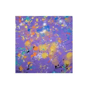 LILIA MUNN Mulberry Silk Scarf– | Haze Print - Purple