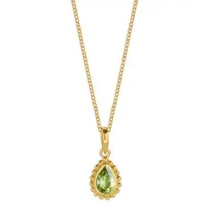 CHARLOTTE'S WEB JEWELLERY August Birthstone Gold Necklace Peridot - Gold/green
