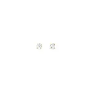 LUTIRO Round Cubic Zirconia Stud Earrings - White