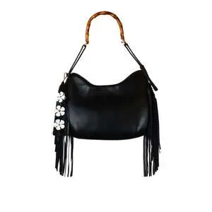 F3ROG BY RANA Fringe Gordon Hobo Bag - Black