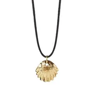 MURU Shell Pendant Cord Necklace - Gold