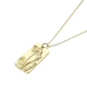 HARFI Floral Charm Plated Necklace - Gold