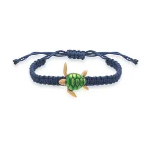 MILOU JEWELRY Sea Turtle Pull Cord Bracelet - Green