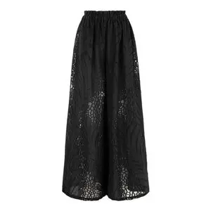 LILAMIE Victoria Elastic Waist Relaxed Fit Resort Pants - Black