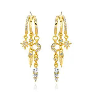AARIA LONDON Nyx Stars & Moon Earrings - Gold