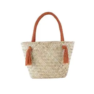 Likhâ Classic Tote Bag With Braided Handles - Orange