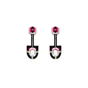 GISSA BICALHO Oval Stone Dangle Earrings - Pink