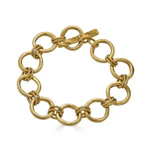 LONI PAUL JEWELRY Sculpted Circle Link Bracelet - Gold
