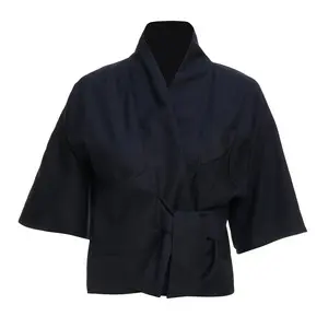 MOE Ink Deep Wool Vest Jacket - Blue