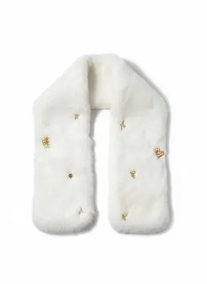 ADIBA Forest Hand Beaded Shawl Scarf - White