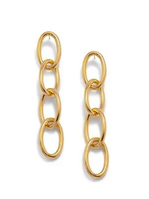 JAREDJAMIN Everly Chain Oval Link Drop Earrings - Gold