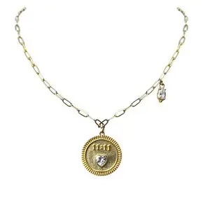 EYECONIC BY SAMAR AJRAM Lucky Eleven Heart Charm Necklace - Gold