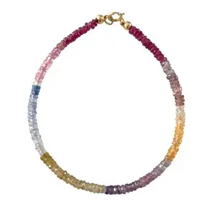 HERSELF COLLECTIONS Rainbow Sapphire Beaded Bracelet - Blue