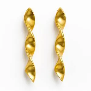 SILVER & ELEGANT Twist Spiral Bronze Earrings - Gold