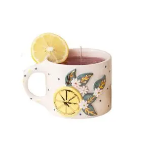 ANATOLIACRAFT Lemon Blossom Handmade Ceramic Mug - Yellow