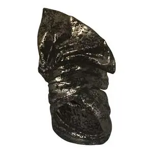 ROMER MILLINERY Metallic Velvet Twist Turban - Black/silver