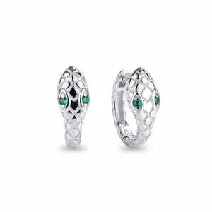 ANGEL BAROCCO Snake Hoop Earrings - Silver