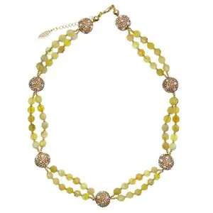 FARRA Opal And Pearl Short Necklace - Yellow
