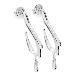 LUCY QUARTERMAINE Solid Sterling Dripping Hoop Earrings - Silver