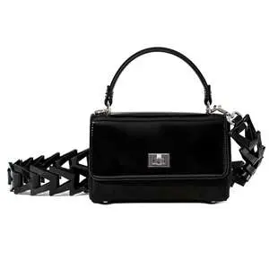 JURGI BRAND Patent Leather & Suede Lili Top Handle Bag