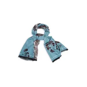 Saachi Marigold Bloom Reversible Scarf - Blue