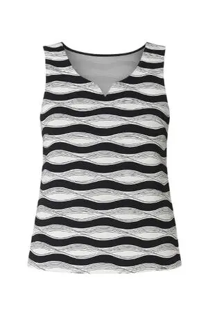 CONQUISTA Printed Sleeveless V-neck Top