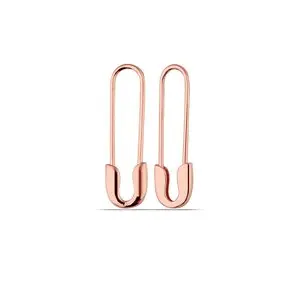 SPERO LONDON Sterling Silver Safety Pin Earrings - Rose Gold
