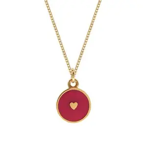 LIME TREE DESIGN Small Heart Vermeil Pendant Necklace - Red