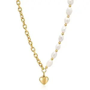 NIALAYA JEWELRY Baroque Love Choker - White/gold