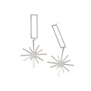 SAHARAS ESSENTIALS Star Statement Drop Earrings - Silver