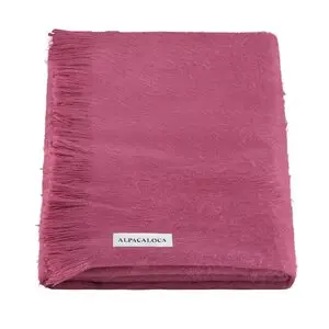 ALPACA LOCA Scarf, Shawl Grape Purple Alpaca Wool - Pink