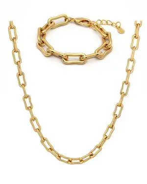CRYSTALS AND CO Flow Link Set - Gold