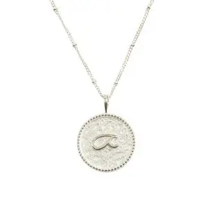 CLAIRE HILL DESIGNS Coin Pendant Necklace - Silver