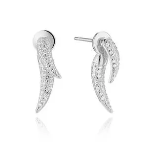AARIA LONDON Kali Crystal Spike Earrings - Silver