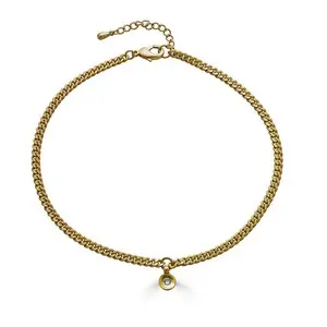 LONI PAUL JEWELRY Crystal Charm Chain Necklace - Gold