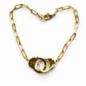 JAGGED HALO JEWELRY Love Bond Handcuff Chain Necklace - Gold