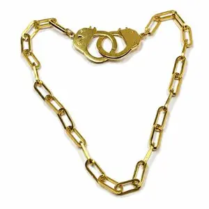 JAGGED HALO JEWELRY Love Bond" Handcuff Chain Necklace - Gold