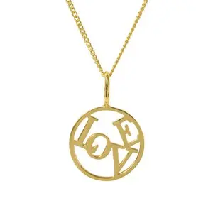 KATIE MULLALLY Love Medallion & Chain - Gold