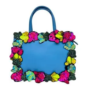 SIMITRI Valley Of Flowers Tote Bag - Blue