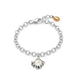 UNALOE Oceania Pearl Charm Bracelet - Silver